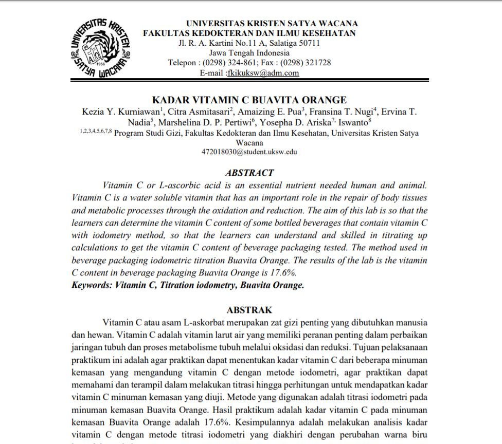 Kadar Vitamin C Buavita Orange